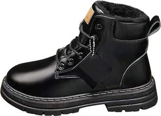 Generic Bottes de neige imperm&eacute;ables pour homme - En cuir synth&eacute;tique - Doublure en fourrure synth&eacute;tique - Chaussures dhiver &agrave; lacets - Soutien de la vo&ucirc;te pl