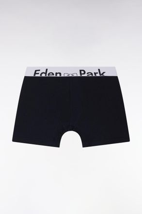 Eden Park Boxer En Jersey De Coton Stretch Marine &Eacute;lastique Taille Blanc