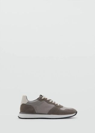 Mango Tennis combin&eacute;es cuir gris - Homme - 39 - MANGO MAN