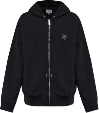 Maison Kitsun&eacute; Homme, Sweatshirts et sweats &agrave; capuche, Noir, Taille: XL Fox Head Zipped Oversize Sweat &agrave; capuche