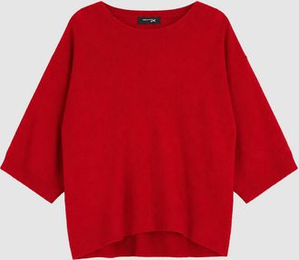 Jeanne Vouland Top Offy Maille Cachemire Rouge