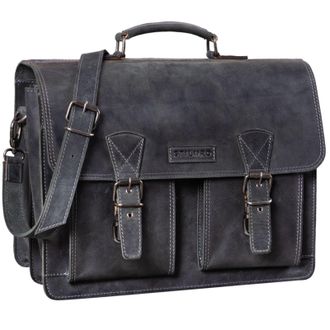 STILORD Jeffrey Lehrertasche Aktentasche Leder Gro&szlig;e Vintage Ledertasche zum Umh&auml;ngen 15.6 Zoll Laptop Tasche f&uuml;r Schule Uni Business Trolley Aufsteckbar Farb