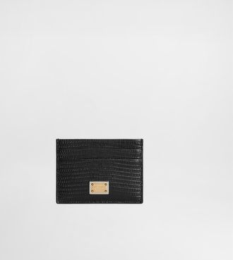 Dolce & Gabbana Kartenetui Aus Leder Mit Leguanpr&auml;gung - Frau Geldb&ouml;rsen Und Kleinlederwaren Schwarz Leder Onesize