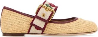 Valentino Garavani Femme, Chaussures, Beige, Taille: 38 EU Ballerine Mary-Jane Bribri en raphia