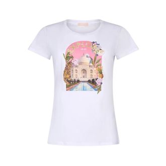 Liu Jo Baumwoll-T-Shirt mit kurzen &Auml;rmeln - - Tops - Damen - Wei&szlig; - XL