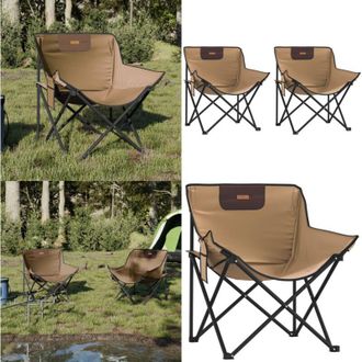 vidaXL Campingst&uuml;hle 2 Stk. mit Tasche Klappbar Braun - Campingst&uuml;hle - Klappstuhl
