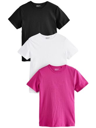 Next Damen Everyday T-Shirts im 3er-Pack Blue/White/Raspberry M