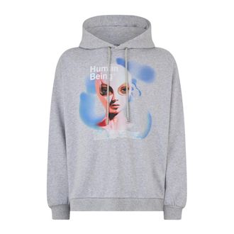 GCDS Human Being Hoodie - - Sweatshirts & Hoodies - Herren - Grau - XL