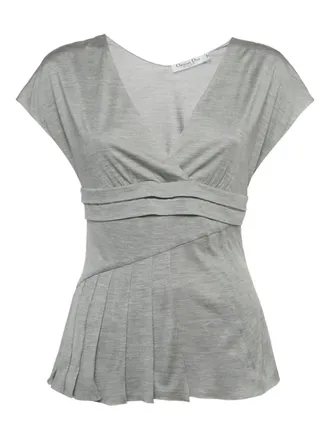 Dior blouse &agrave; manches courtes - Gris