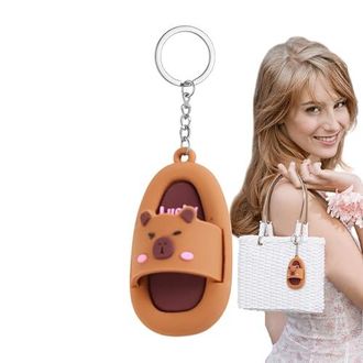 Generic Capybara Porte-cl&eacute;s avec pendentif animal de dessin anim&eacute;, peluche de 6 cm, d&eacute;tails en PVC, porte-cl&eacute;s avec breloque, &eacute;tui de t&eacute;l&eacute;phone pour et femmes
