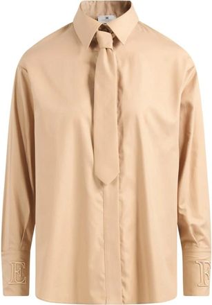 Elisabetta Franchi Femme, Blouses et Chemises, Brun, Taille: 38 FR Casual Chemises