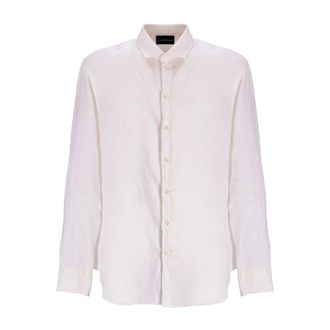 Emporio Armani Leinenhemd - - Shirts - Herren - Wei&szlig; - XL