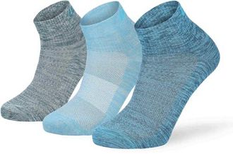 Lenz Performance Quarter Tech Chaussettes, bleu fonc&eacute;/bleu clair/vert, 43-46