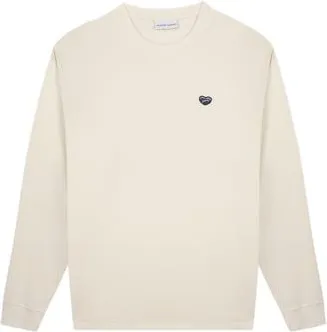 Maison Labiche Pull droit col rond en coton m&eacute;lang&eacute;