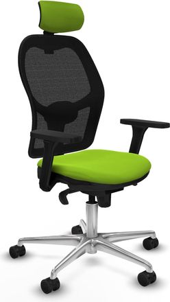 Piqueras y Crespo B&uuml;rostuhl mit 3D-Armen, h&ouml;henverstellbarer Lendenwirbelst&uuml;tze und h&ouml;henverstellbarem Kopfteil, Schwarz / Pistazie