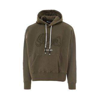 Palm Angels Baumwoll-Hoodie - - Sweatshirts & Hoodies - Herren - Gr&uuml;n - XL