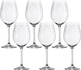 Leonardo Leonardo Chateau Rotwein-Gl&auml;ser, 6er Set, sp&uuml;lmaschinenfeste Wein-Gl&auml;ser, Rotwein-Kelch mit gezogenem Stiel, Wein-Glas mit Gravur, 510 ml, 035300