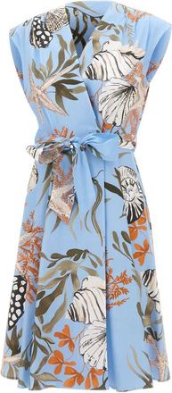 Marella Femme, Robes, Multicolore, Taille: 42 FR Millfilo Wrap Print Dress