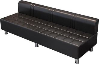 Generic Banc de salle dattente avec dossier, chaise de bureau en cuir synthétique, siège de réception rembourré, canapé de loisirs moderne, support en métal, 
