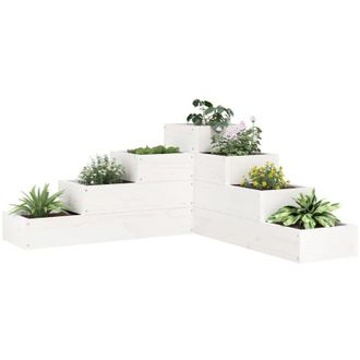 vidaXL Vidaxl - Jardini&egrave;re 4 niveaux 80,5x79x36 cm blanc bois de pin massif