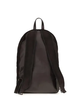Santoni Mens Backpack Suede Dark Brown Calf Leather Backpacks