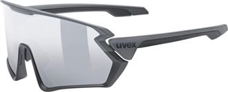 Uvex sportstyle 231 - Sportbrille für Damen und Herren - 100% UVA-, B, C Schutz - druckfreier Sitz & perfekter Halt - black-grey matt/mirror silver - one s