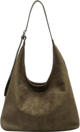 Generic Sac &agrave; bandouli&egrave;re en daim pour femme - &Eacute;l&eacute;gant - Grande capacit&eacute; - R&eacute;tro - Couleur unie - Sangle r&eacute;glable - Sac de transport d&eacute;contract&eacute; - Sac de voya