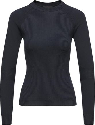 Moncler Moncler Pull En Cr&ecirc;pe De Viscose M&eacute;lang&eacute;e, Femme, Bleu, Taille: Xs