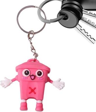 Generico Backpack Keychain - PVC Compact Trash Can Bag Cartoon Charm Pendentif, Fun Durable Decorative Accessory, Mignon Keyring For Purse, Luggage, School Bag