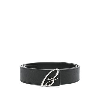 Brioni Homme, Accessoires, Noir, Taille: 90 CM Ceinture noire avec fermoir &agrave; &eacute;pingle et trous