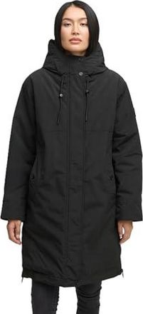 Navahoo Veste dhiver pour femme (S-6XL) - Capuche avec cordon de serrage - Doubl&eacute;e - Veste longue - N070, Noir, S