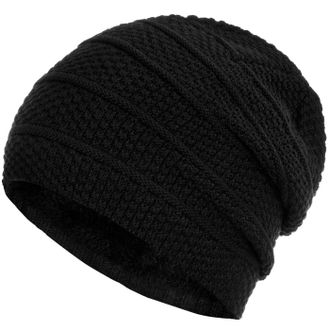 Faera warm gef&uuml;tterte Beanie Winterm&uuml;tze Strick-M&uuml;tze Fleece-Futter Herren Damen M&uuml;tze Haube Einheitsgr&ouml;&szlig;e, Farbe:Schwarz