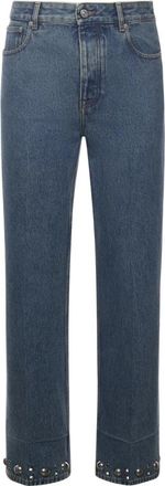 Valentino Garavani Homme, Jeans, Bleu, Taille: W33 Jean en Denim avec Cabochons, Made in Italy