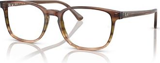 Ray-Ban Rb5418 Optics Braun Gestreift & Grün Fassung Klar Glas Polarisiert 54-19