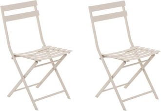 Hesperide Hesperide - Lot de 2 Chaises de jardin m&eacute;tal pliante Greensboro Argile - Hesp&eacute;ride