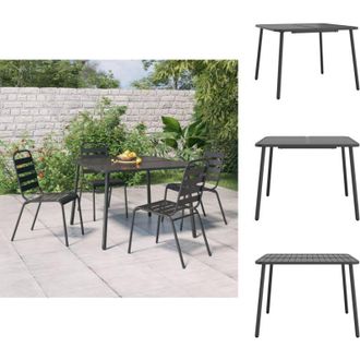 vidaXL Gartentisch Anthrazit 100x100x71 cm Stahl - Gartentisch - Esstisch - Outdoor M&ouml;bel - Terrassenm&ouml;bel - Balkonm&ouml;bel