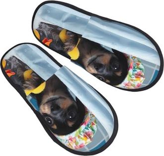 Generic Pantoufles Chien Ratter Dans Batshtub 1 Impression Chaussures Chauds Confort Chaussons Pour Unisex Ext&eacute;rieur Femme M