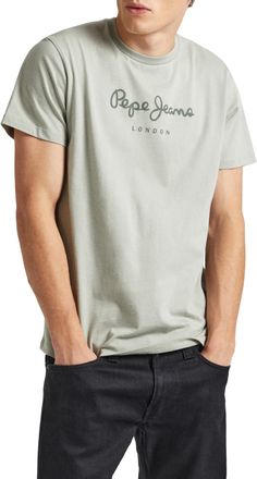 Pepe Jeans London Herren Eggo N T-Shirt, Green (Palm Green), S