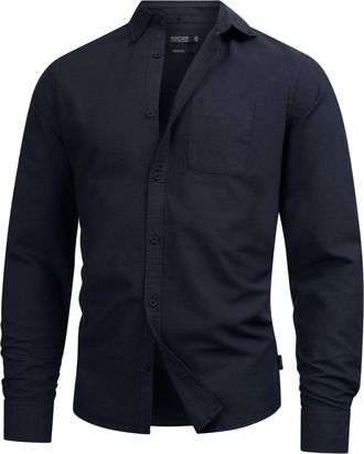 Indicode Herren Kepner Hemd mit Brust-Tasche aus Baumwolle | Herrenhemd f&uuml;r M&auml;nner Dark Navy, XL