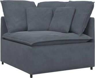 vidaXL Modulares Sofa Eckmodul mit Kissen Dunkelgrau 100 cm - Vidaxl
