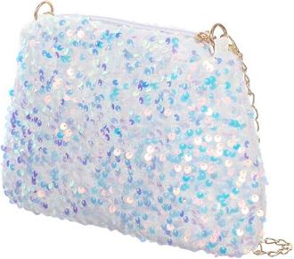 Frcolor Sac à Bandoulière Pailleté pour Femme Petit Sac Carré à Sequins Pochette Soirée Polyvalente Porté Épaule ou Croisé pour Cocktail Mariage et Sorties
