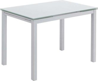 Oresteluchetta K&uuml;chentisch mit ausziehbarer Glasplatte 110-170x76cm Cleve - Wei&szlig;