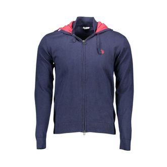 U.S.Polo Association Lang&auml;rmliger Cardigan mit Kapuze - - Sweatshirts & Hoodies - Herren - Blau - 2XL
