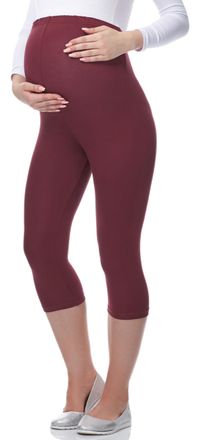 Be Mammy 3/4 Umstandsleggings aus Viskose BE-03 (Winerot, M)