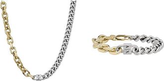 A|X Armani Exchange Herren-Edelstahlkette und Armband-Set