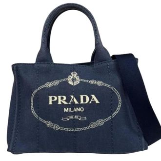 Prada Pre-owned Vintage Canvas Shoulder Bag - - Pre-owned - Damen - Blau - ONE SIZE