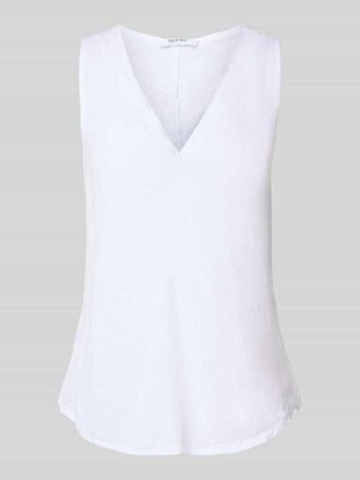 Zabaione Regular Fit Leinenblusentop mit V-Ausschnitt Modell Lu44cia