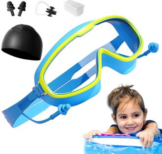 Generico Schwimmbrille | Taucherbrille f&uuml;r Kinder | wasserdichte Weitwinkelgl&auml;ser mit Nasenclip und Ohrst&ouml;pseln zum Schnorcheln,, Tauchen und Wassersport