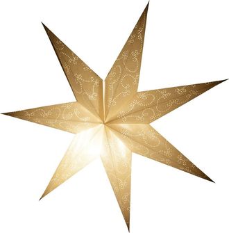 Riffelmacher & Weinberger Riffelmacher 76611 - Fensterdeko Stern, 1 Stück, Größe 60 cm, Weiß, aus Papier mit Glitter, zum Beleuchten geeignet, schöne Dekoration für Weihnachten