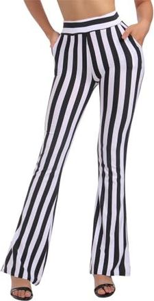 ORANDESIGNE Legging Long pour Femme Legging Extensible à Rayures Verticales Collants Stretch Pantalon Long Mince pour Yoga Course Entraînement Loisirs C Rayure XL